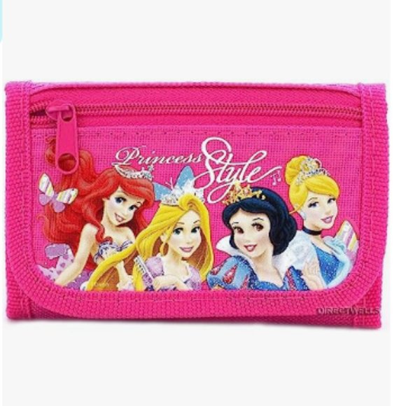 Disney | Bags | Disney Princess Style Hot Pink Trifold Wallet Wallet ...